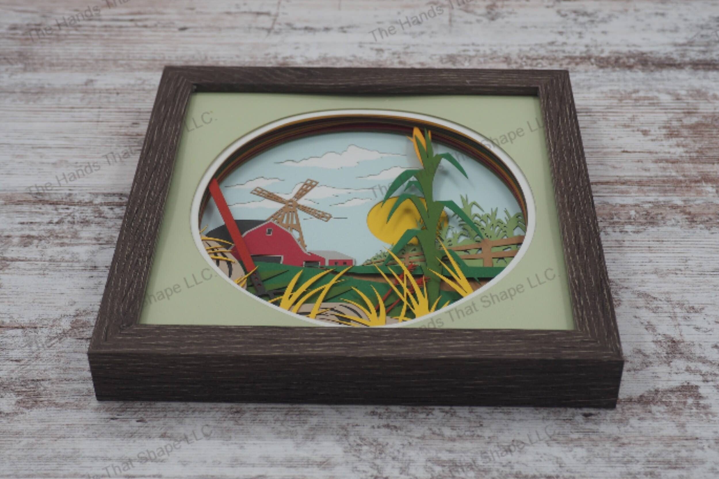 Farm Scene Art 3D Papercraft Layered Shadow Box Fall - Etsy
