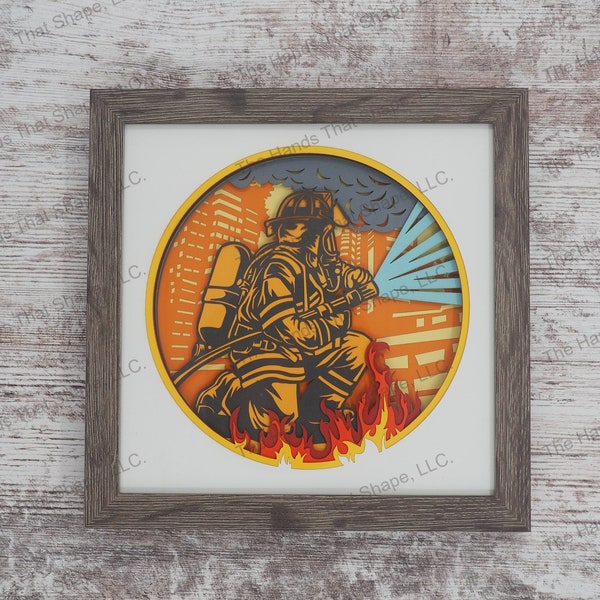 Firefighter Shadow Box - Etsy
