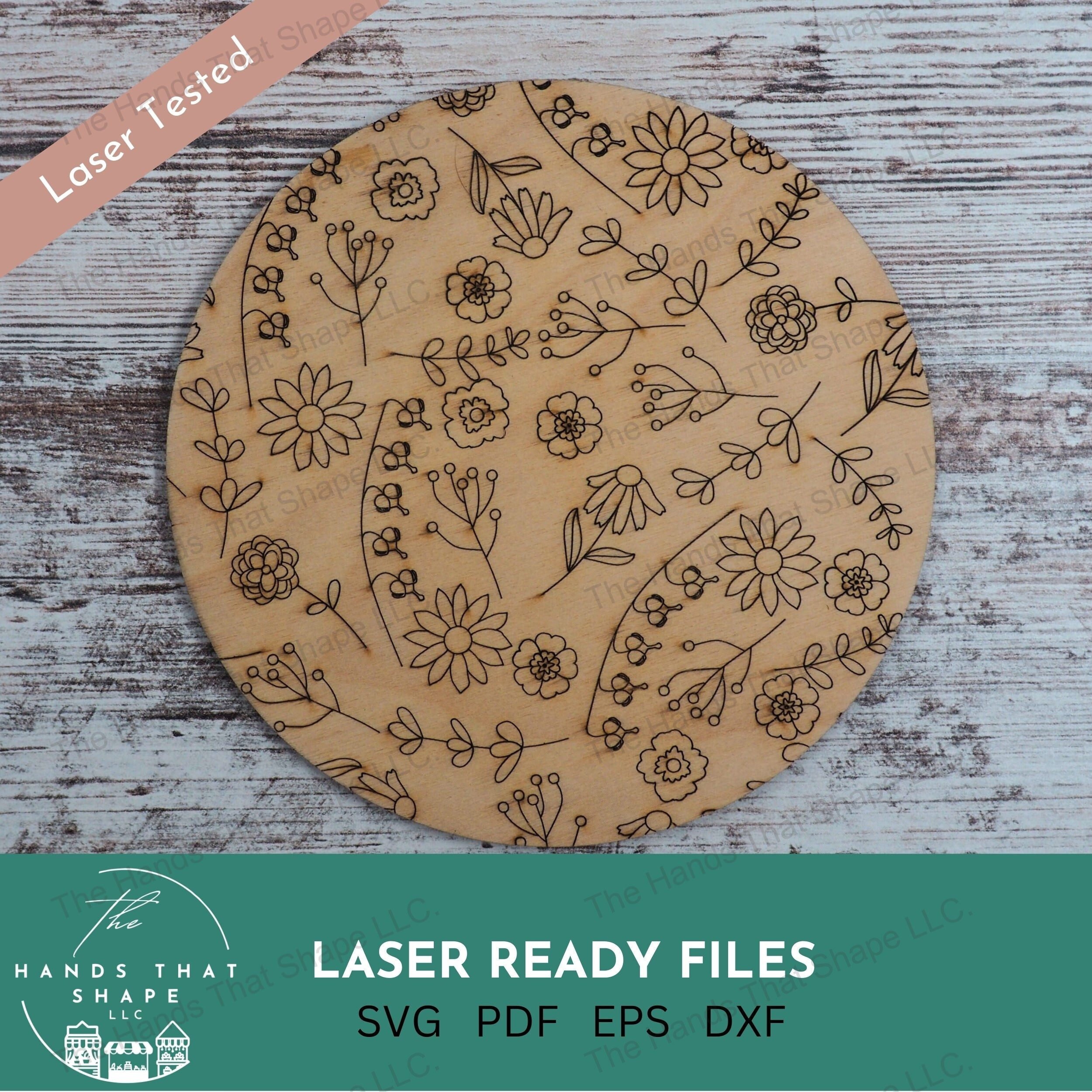 Floral Designs SVG, Floral Circle SVG, Laser Project File, Flowers in ...