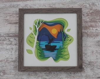 Fisherman Shadow Box Svg - Etsy