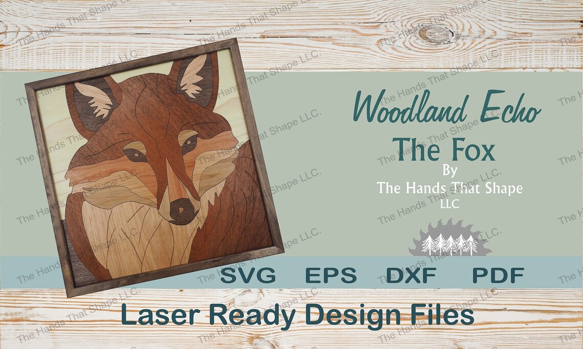Woodland Fox, Wood Inlay Art, Laser Ready Files, DIY Home Decor, Cute ...
