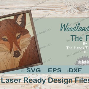 Woodland Fox, Wood Inlay Art, Laser Ready Files, DIY Home Decor, Cute ...