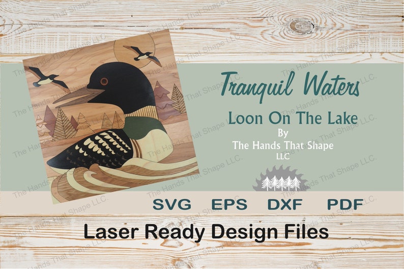 Loon on Water SVG, Wood Inlay Art, Laser Project File, by the Lake ...