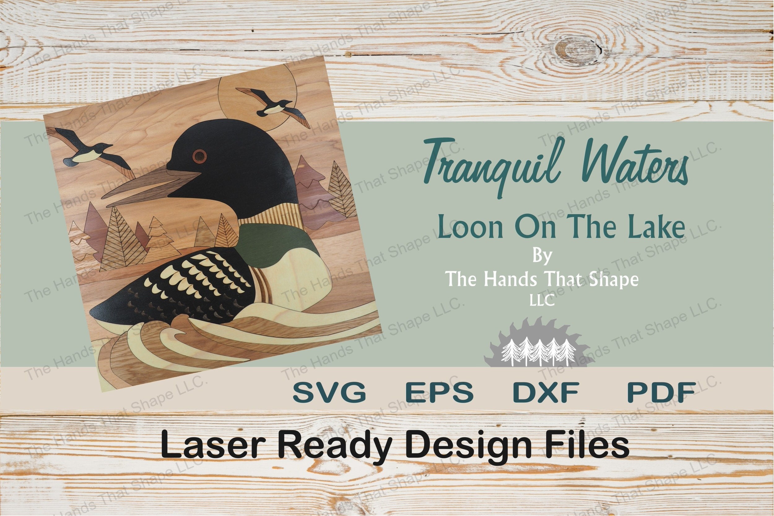 Loon on Water SVG, Wood Inlay Art, Laser Project File, by the Lake ...