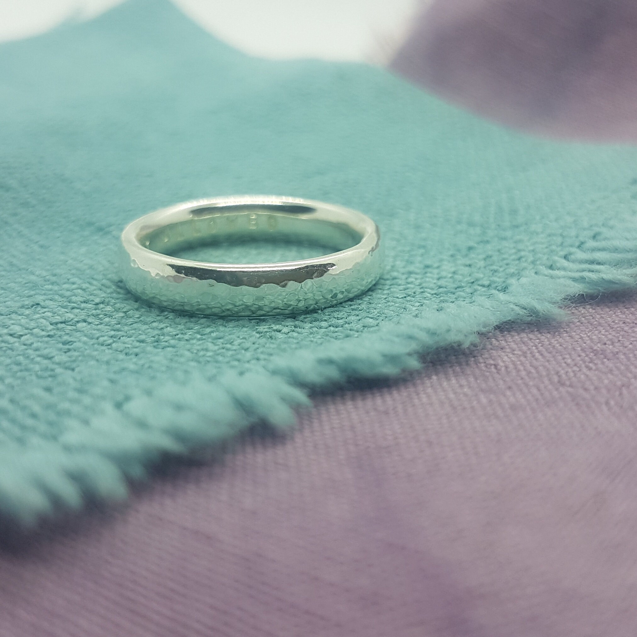 Wide Hidden Message Ring Personalized Ring band Silver | Etsy