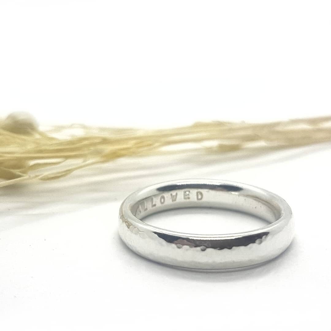 Wide Hidden Message Ring Personalized Ring ,band, Silver Band, Stamped ...