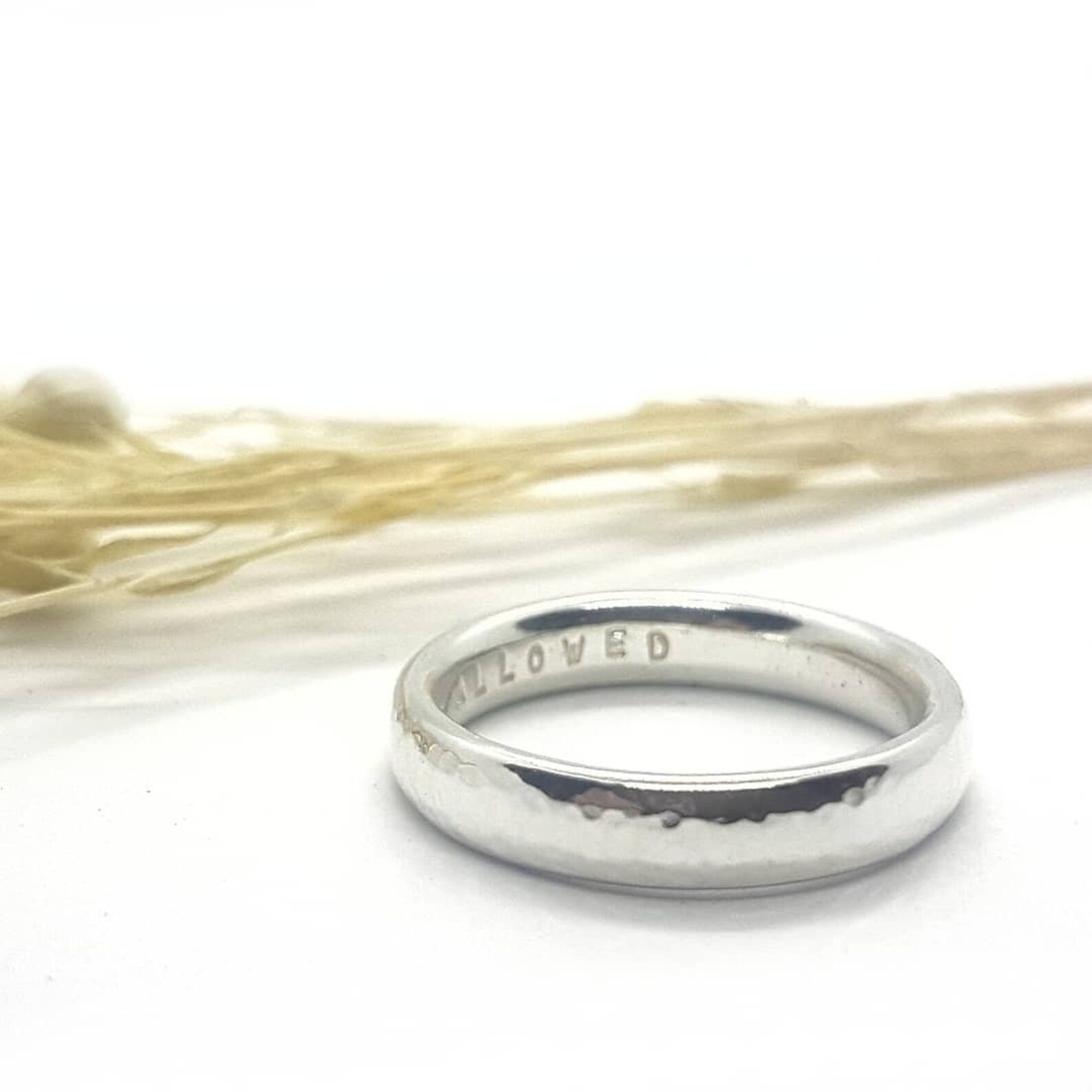 Wide Hidden Message Ring Personalized Ring band Silver - Etsy