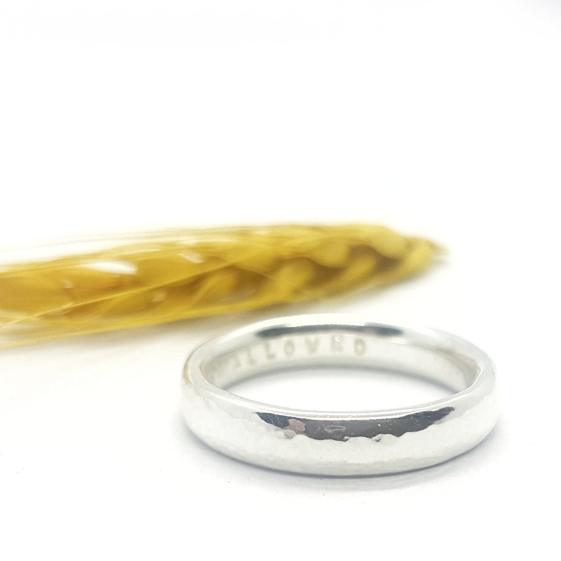 Wide Hidden Message Ring Personalized Ring band Silver | Etsy