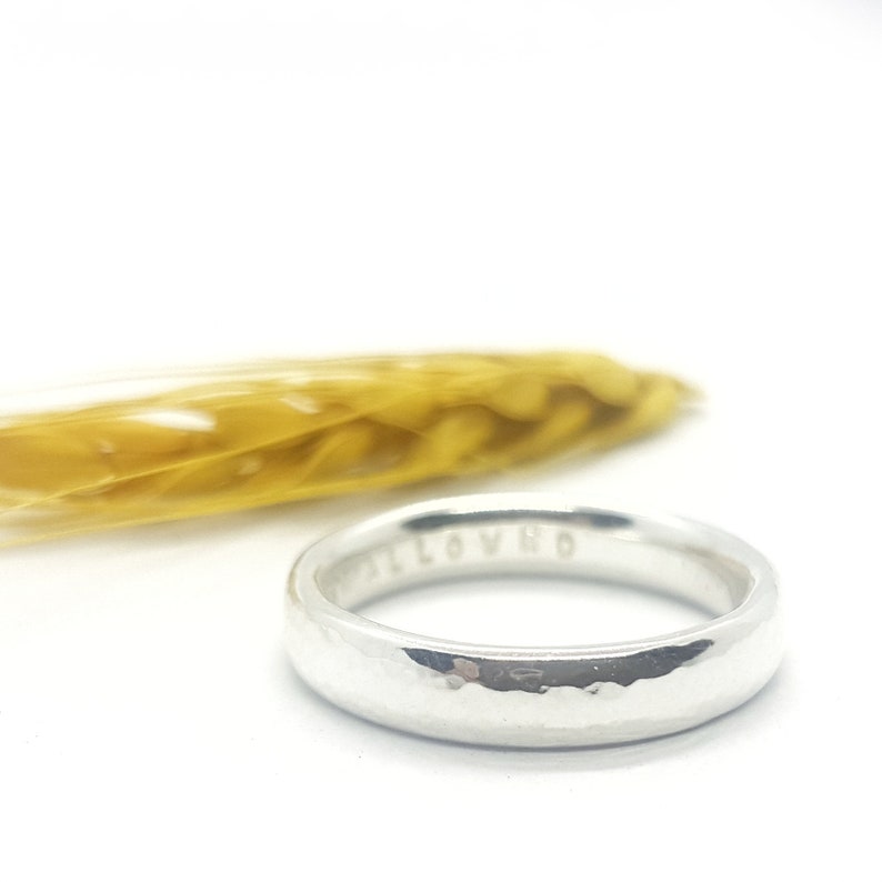 Wide Hidden Message Ring Personalized Ring band Silver - Etsy