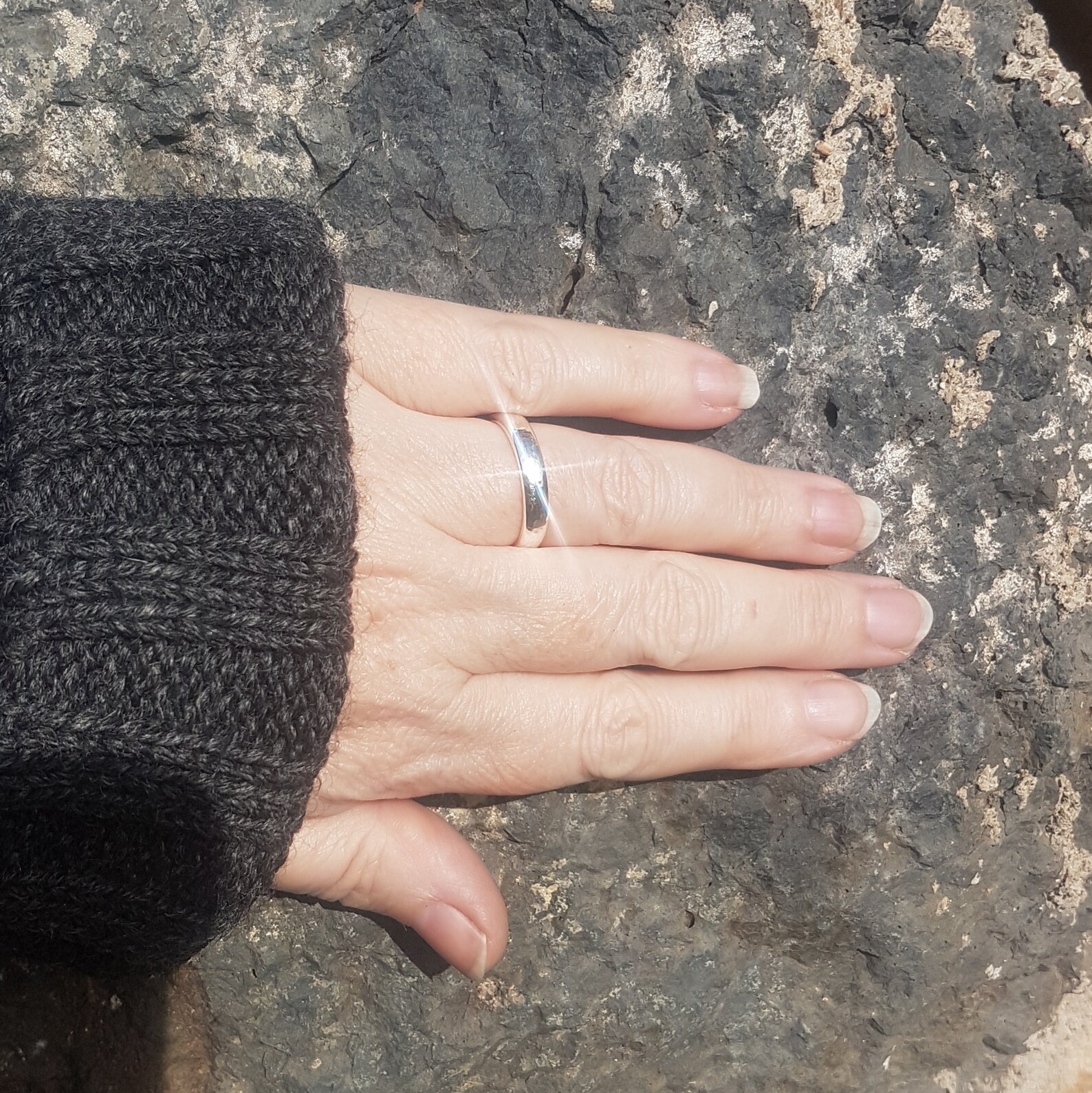 Wide Hidden Message Ring Personalized Ring band Silver | Etsy