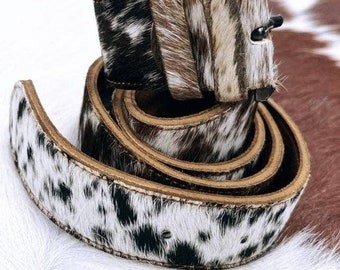 Cowhide Belt - Etsy