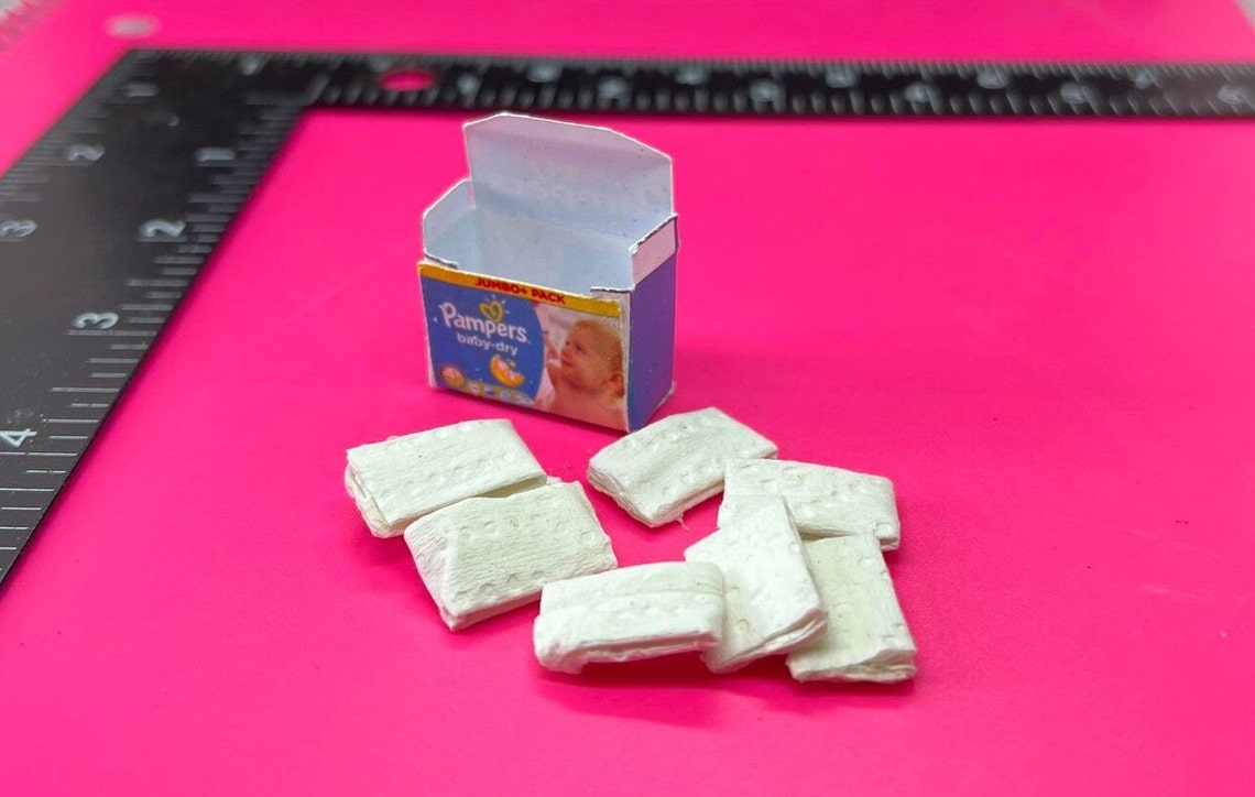 Dollhouse 1:12 Miniature Disposable Diapers - Etsy