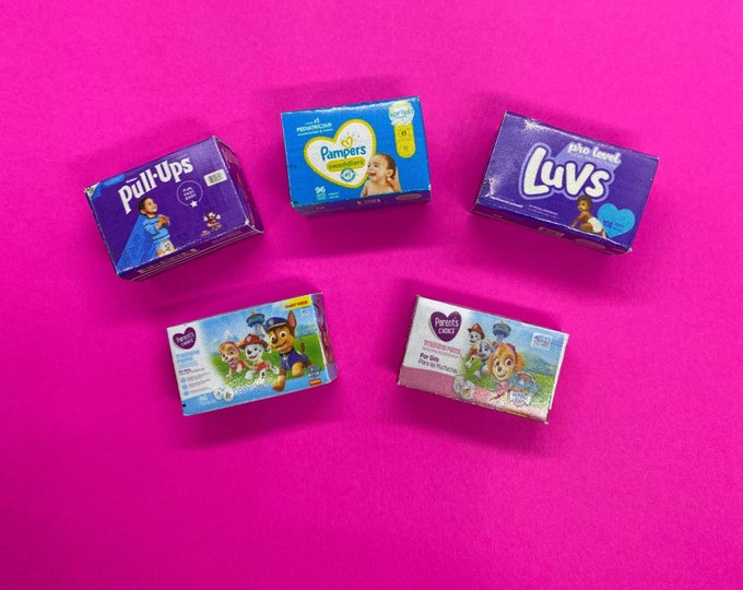 Dollhouse 1:12 Miniature Disposable Diapers Boxes Choice - Etsy