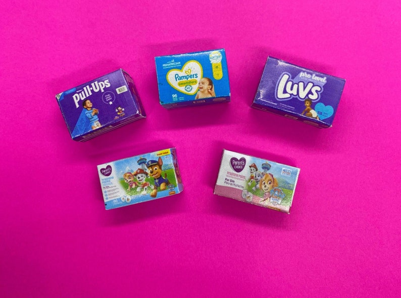 Dollhouse 1:12 Miniature Disposable Diapers Boxes Choice - Etsy