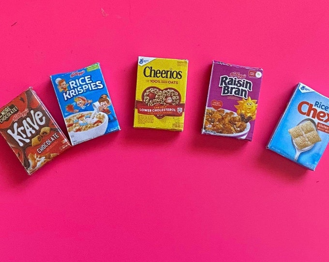 Cereal Box With Muesli, Cornflakes, Loops, Dollhouse Miniature ...