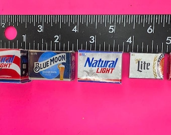 Miniature Beer Cans, 6 Piece Set, Dollhouse Miniatures, 1:12 Scale ...