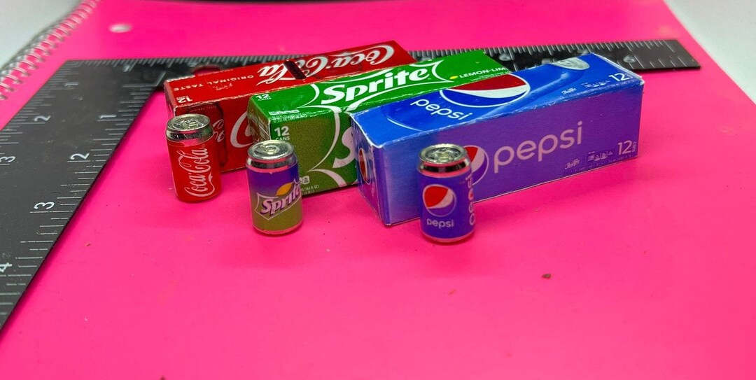 Dollhouse 1:6 Miniature Coke, Pepsi, or Sprite Box or Can Choice - Etsy