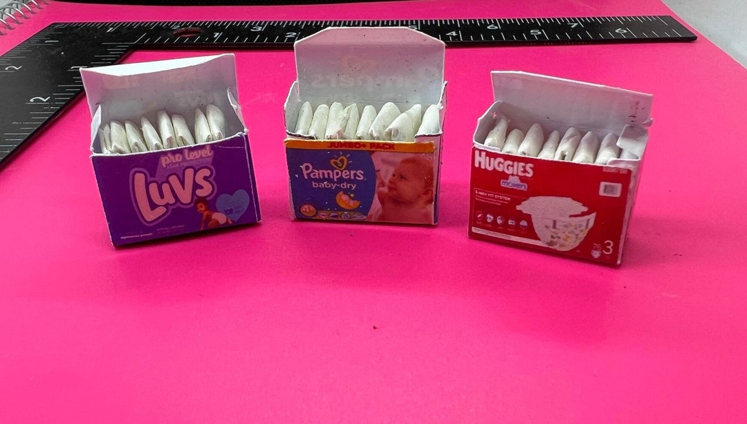 Dollhouse 1:12 Miniature Disposable Diapers - Etsy