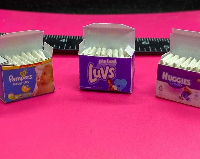 Dollhouse 1:12 Miniature Disposable Diapers - Etsy