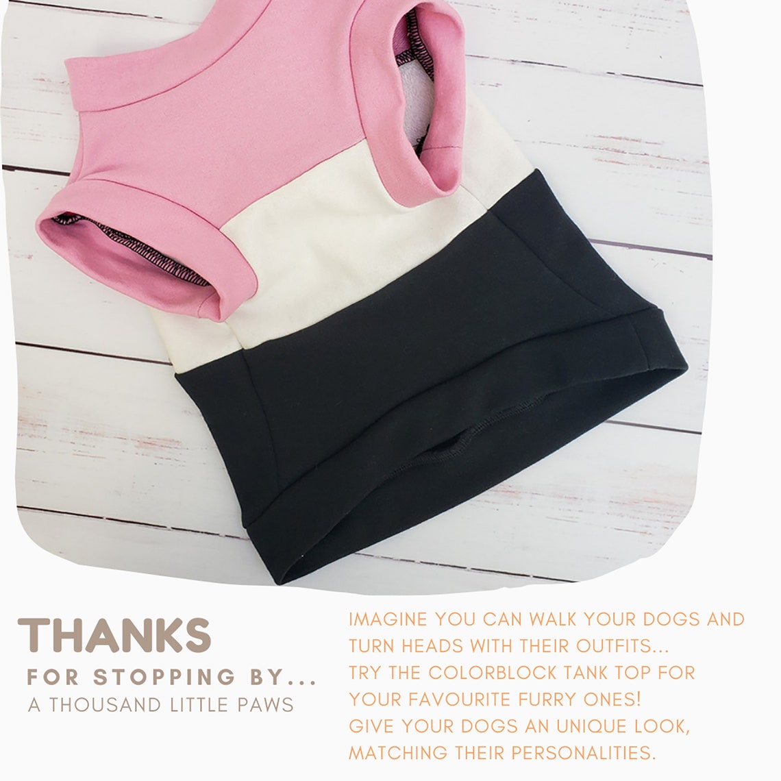 Color Block Dog Tank Top PDF Pattern - Dog Tee Sewing Pattern - Pet ...