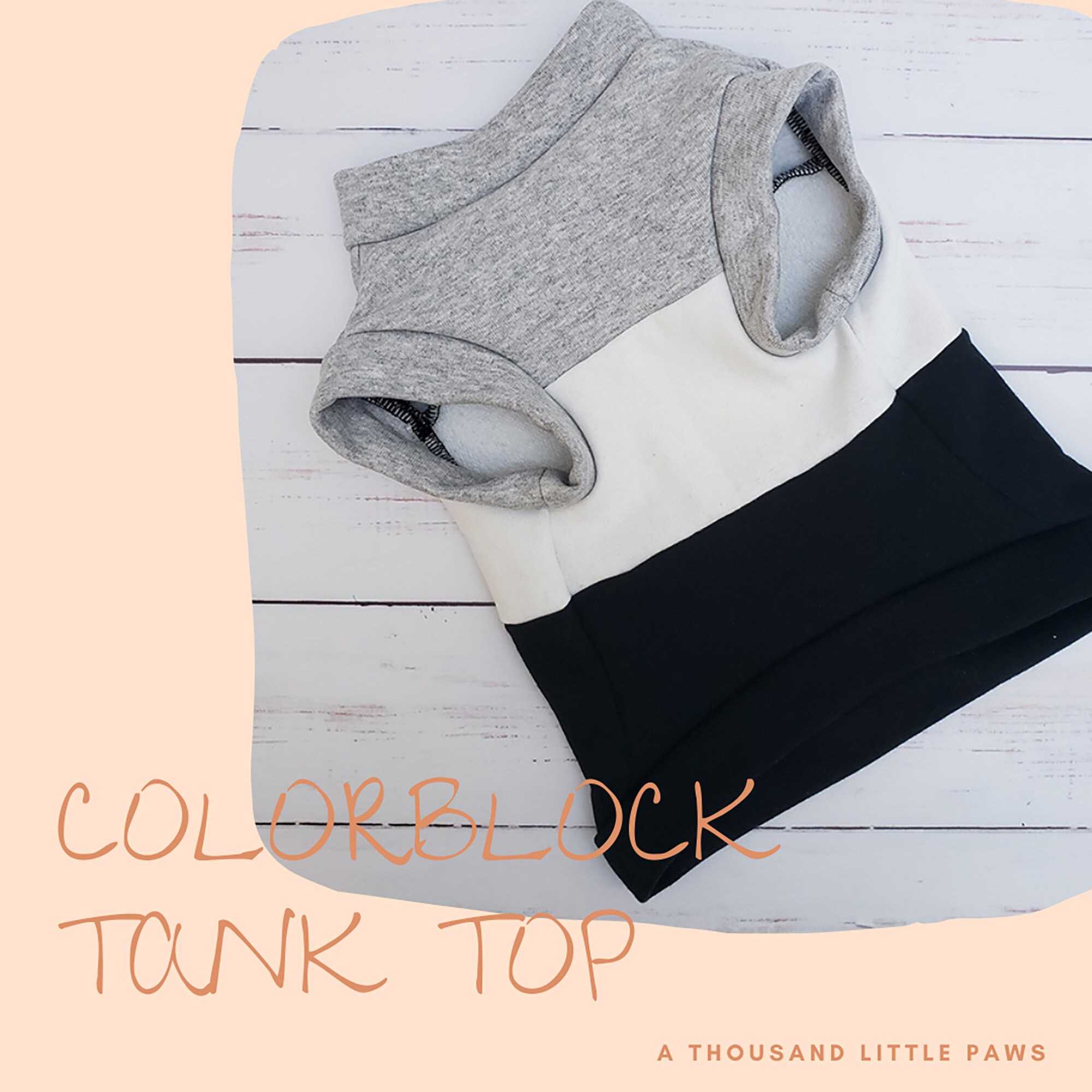 Color Block Dog Tank Top PDF Pattern Dog Tee Sewing Pattern Pet Tops ...