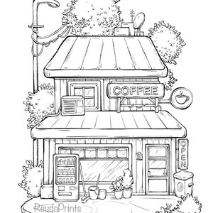 Adorable Storefronts Coloring Printables, Letter Size, Png Jpg ...