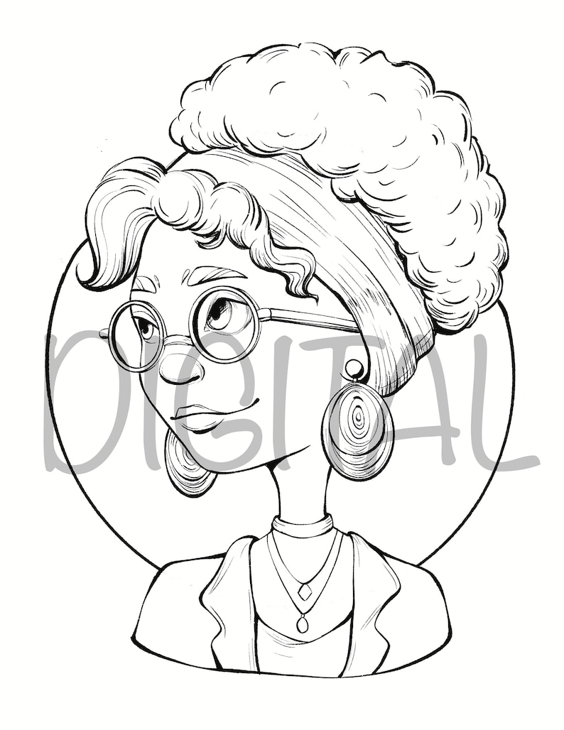 Girls Portrait Coloring Pages Stylized Portraits Letter - Etsy