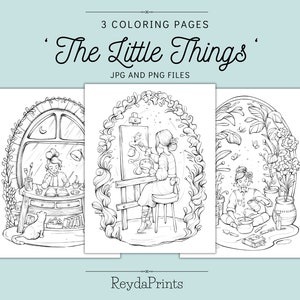 The Little Things Coloring Printables, Girls, Floral, Procreate ...