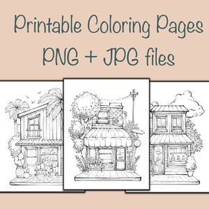 Storefronts Buildings Coloring Pages, Architecture, Procreate, Letter ...