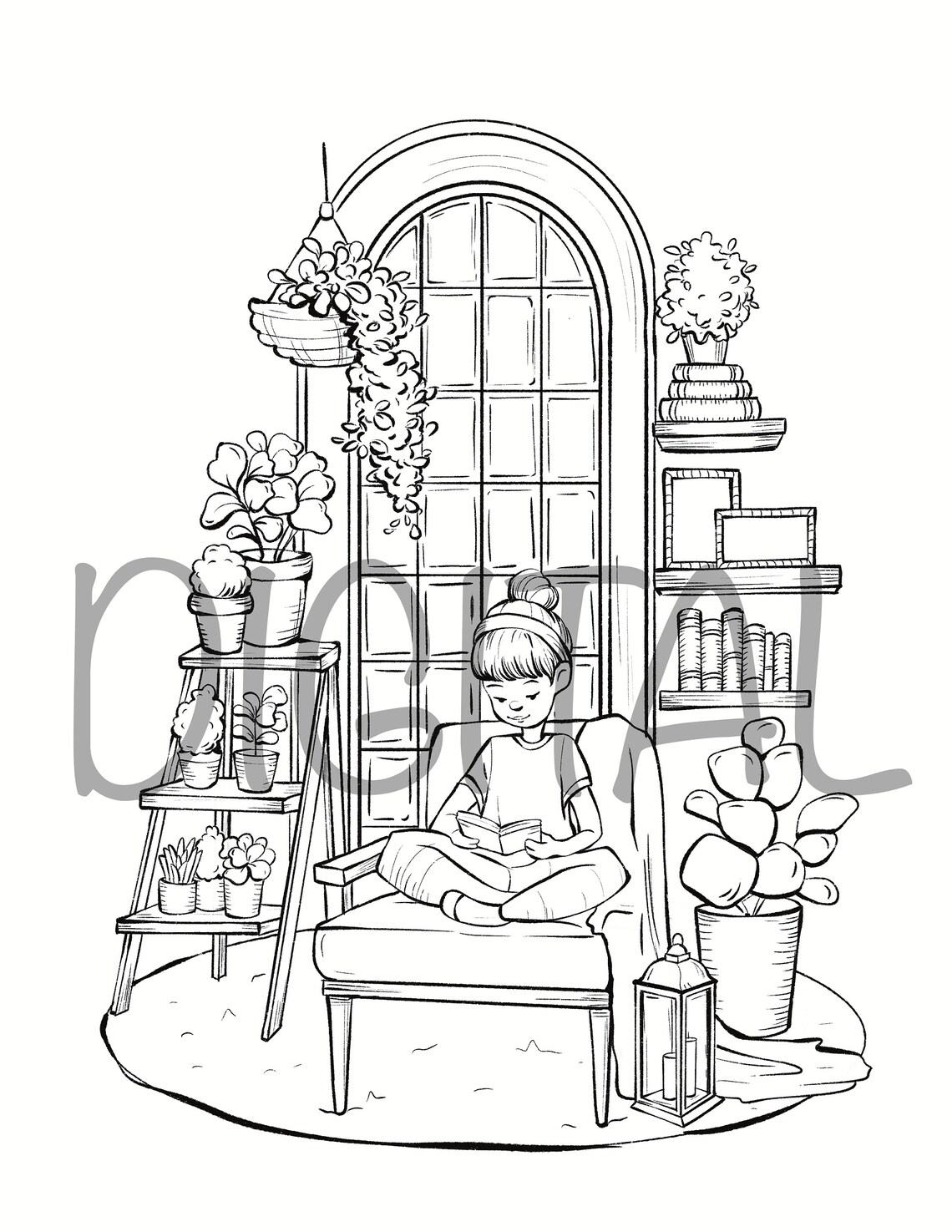 Interior Coloring Pages Png Jpg Procreate Digital - Etsy