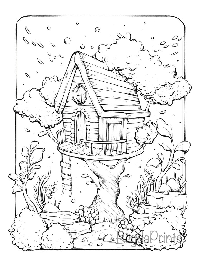 Houses Ocean Coloring Pages Underwater Magical Fantasy - Etsy