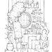 Atelier Interior Coloring Pages, Cozy, Plants, Room, Furniture ...