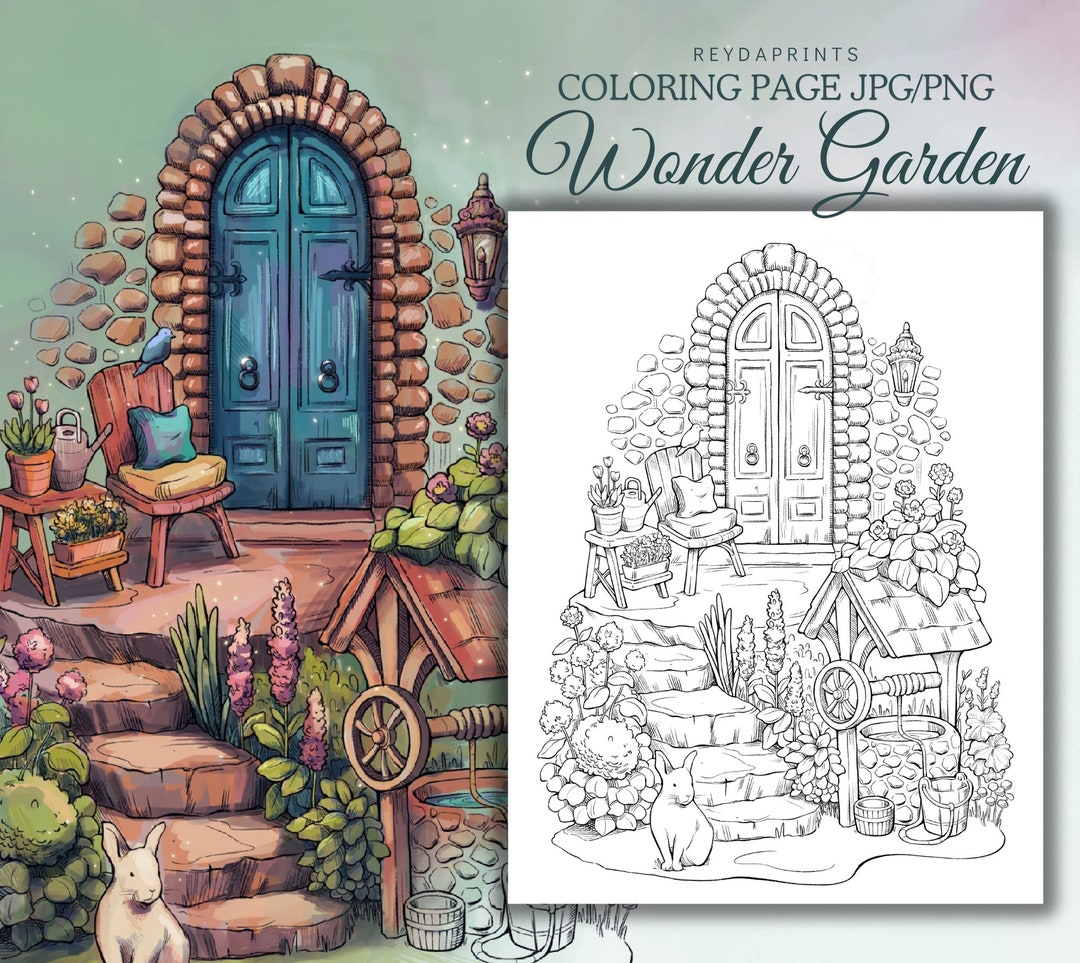 Wonder Garden Coloring Page, Blossom, Plants, Enchanted, Adult Coloring ...