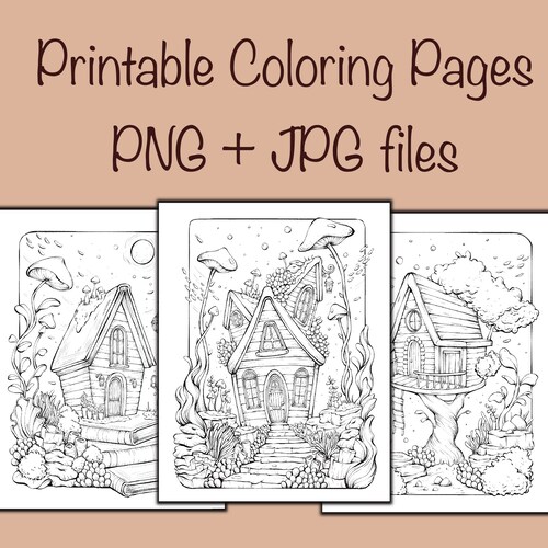 Houses Ocean Coloring Pages Underwater Magical Fantasy - Etsy