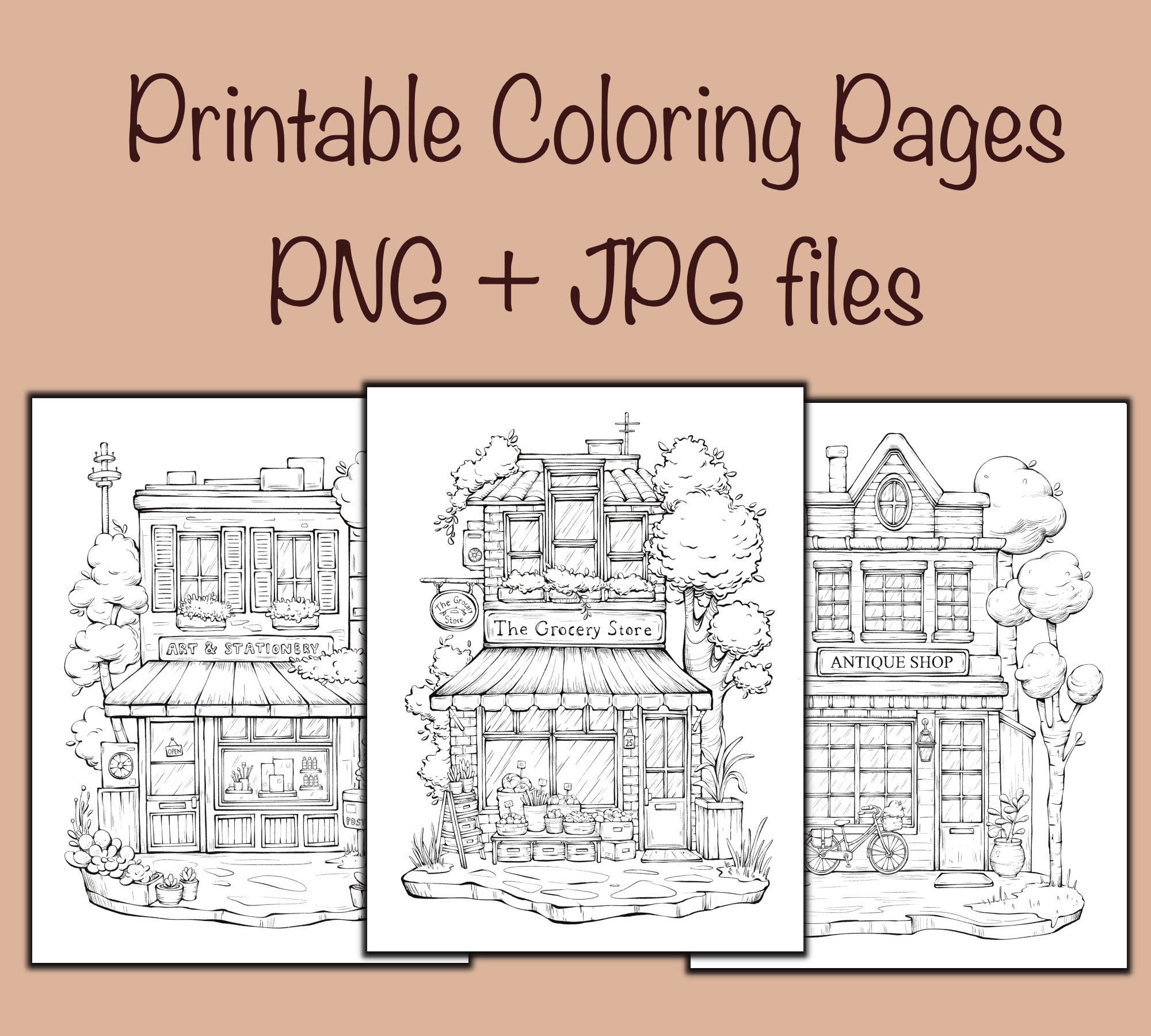 Grocery Shopping Coloring Page