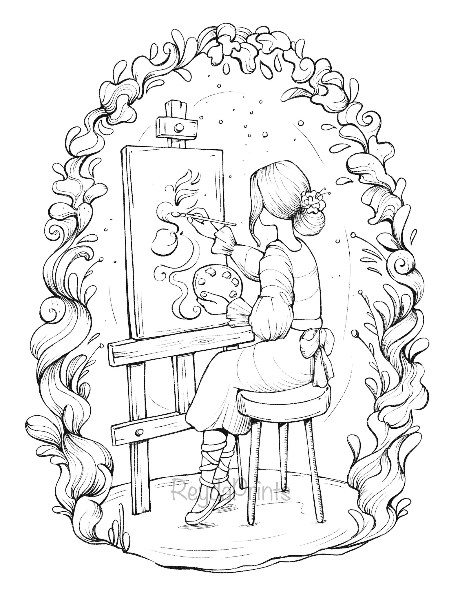 The Little Things Coloring Printables, Girls, Floral, Procreate ...