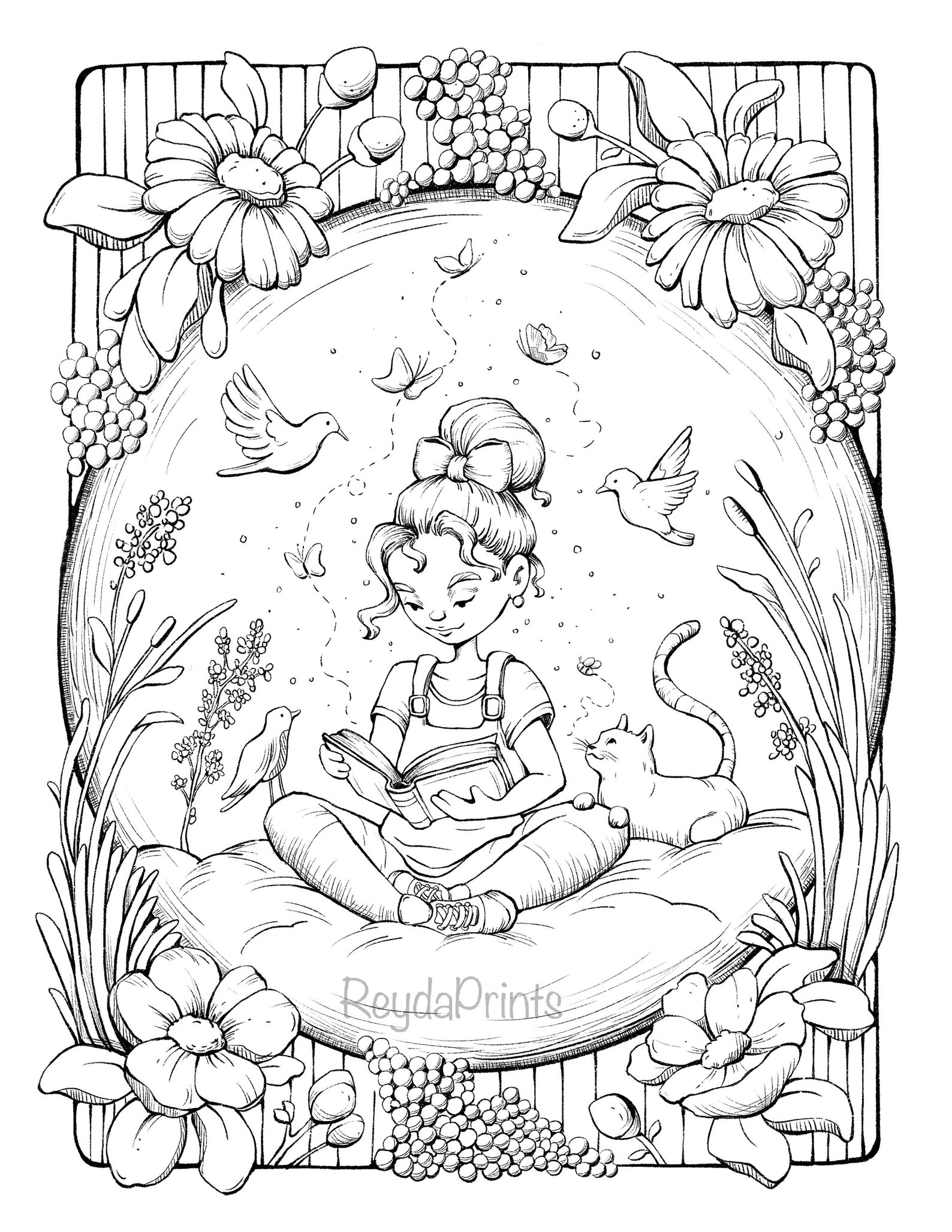 Coloring Printables in the Bubble Fantasy Cute Girls - Etsy