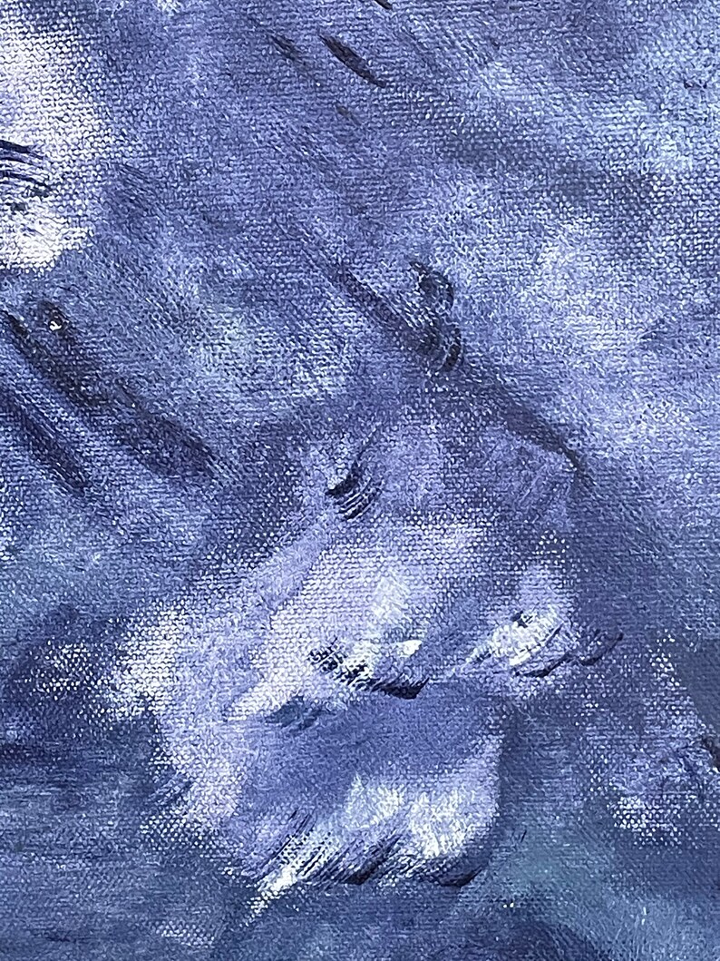 Original Abstract Hand Painted Wall Art shades of Blue & - Etsy