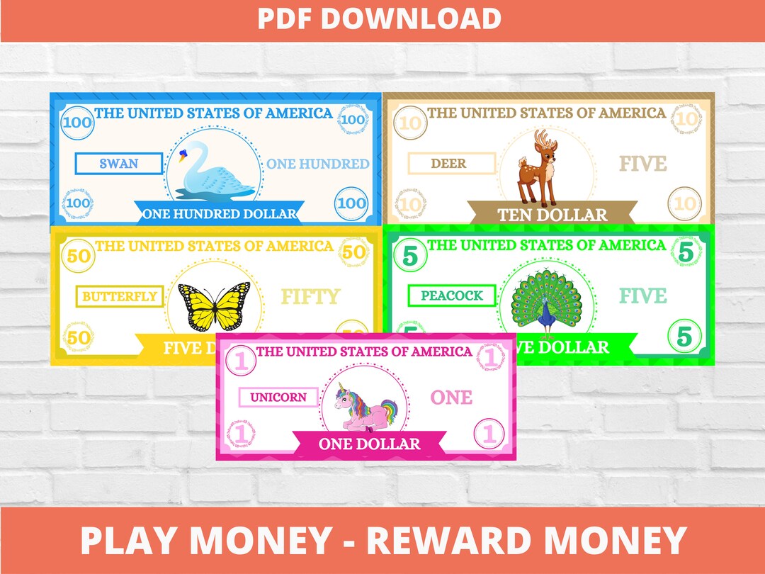 Printable Play Money, Kids Reward Dollars or Behavior Bucks, Lean About ...