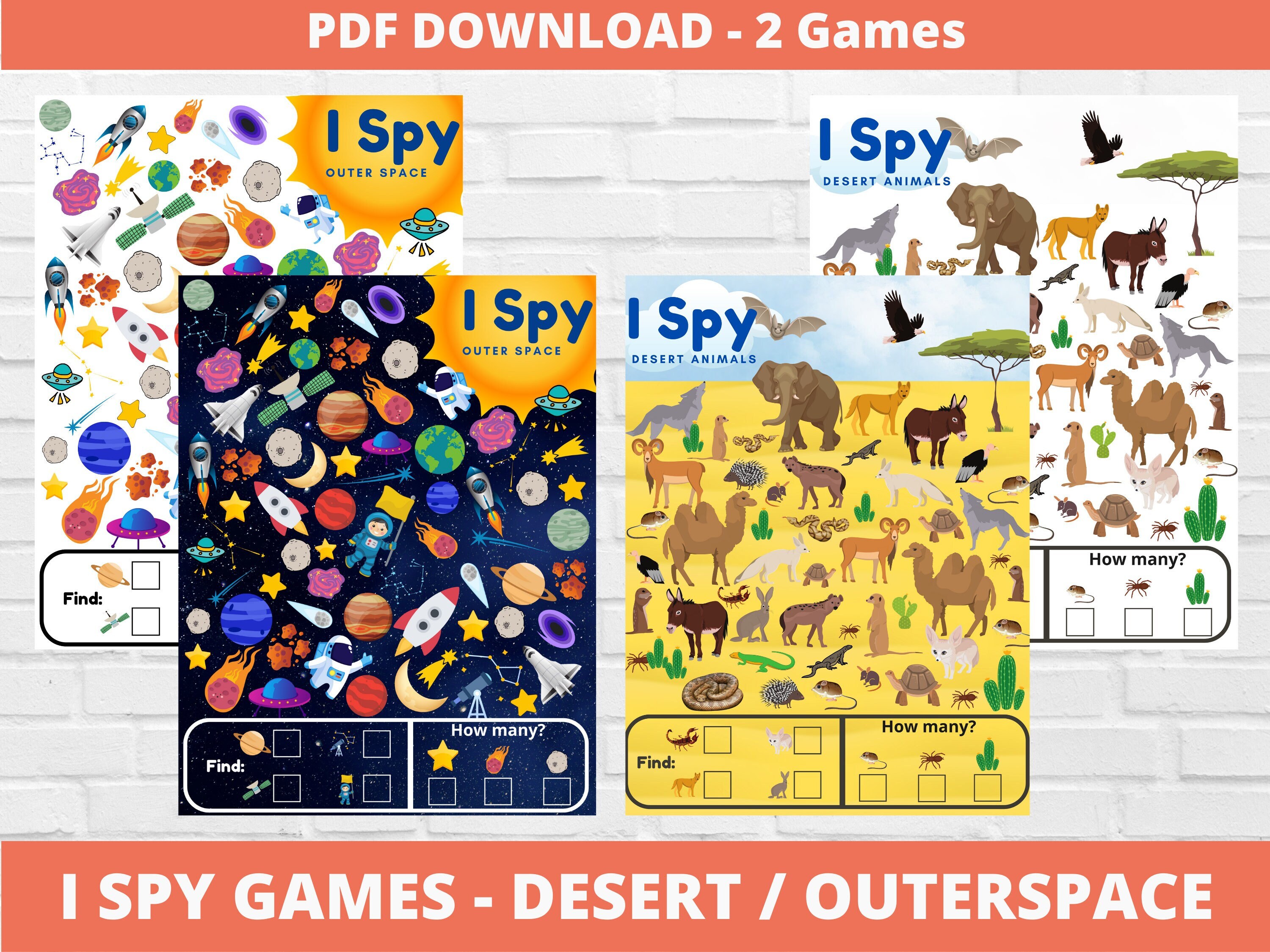 I Spy Game, Preschool Worksheets, Desert Animals and Outer Space ...