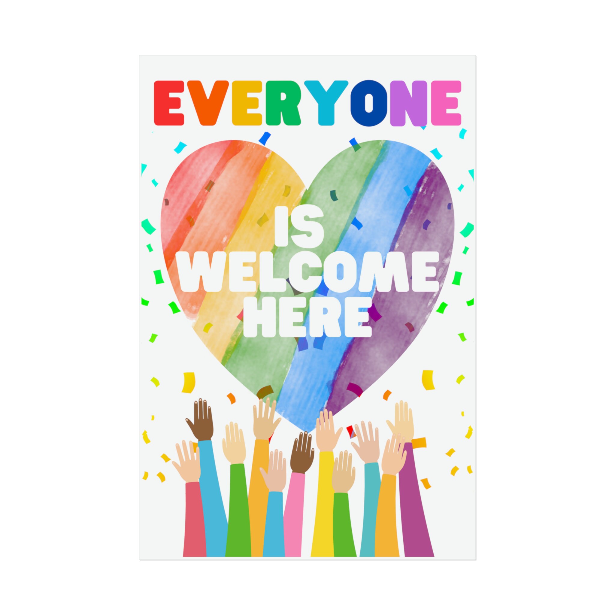 Everyone is Welcome Here Poster, Safe Space Poster, Rainbow Classroom ...
