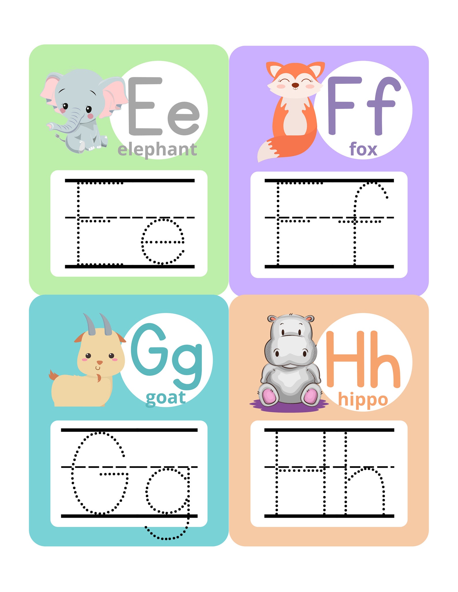 Alphabet Flashcards Printable, ABC Tracing Practice, Flashcards ABC for ...