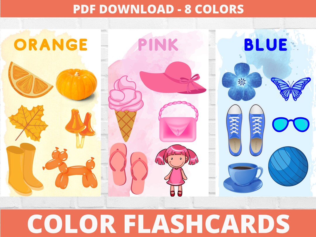 Color Flashcards, Kindergarten Preschool Printable Flashcards for ...