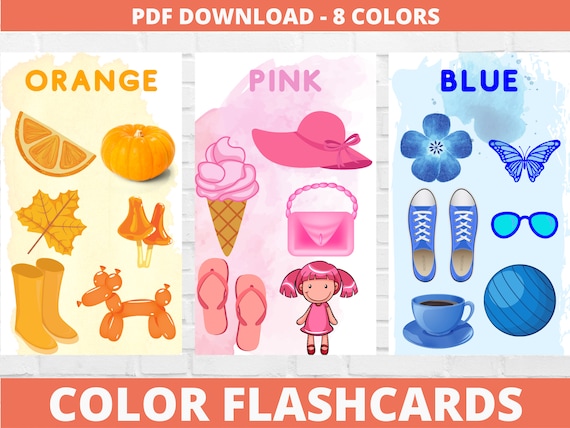 Color Flashcards Kindergarten Preschool Printable Flashcards - Etsy