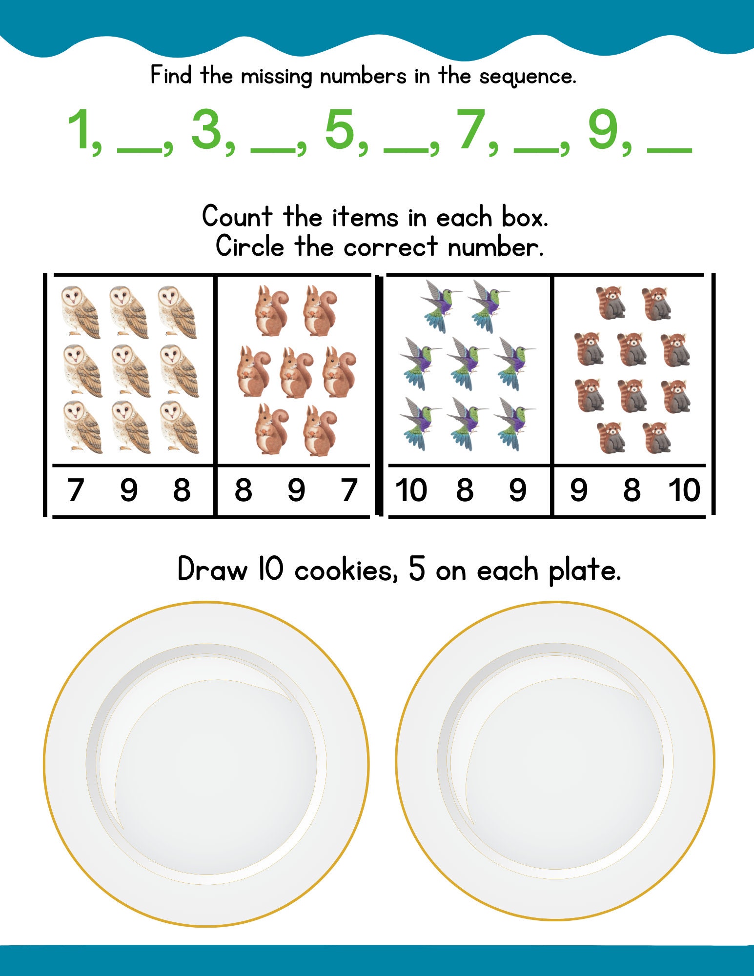 Toddler Activity Pages With Numbers 1-10, Shapes, Addition, Subtraction ...