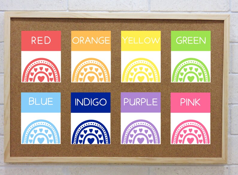 Kindergarten Classroom Poster, Colors Poster, Boho Retro Decor Bundle ...