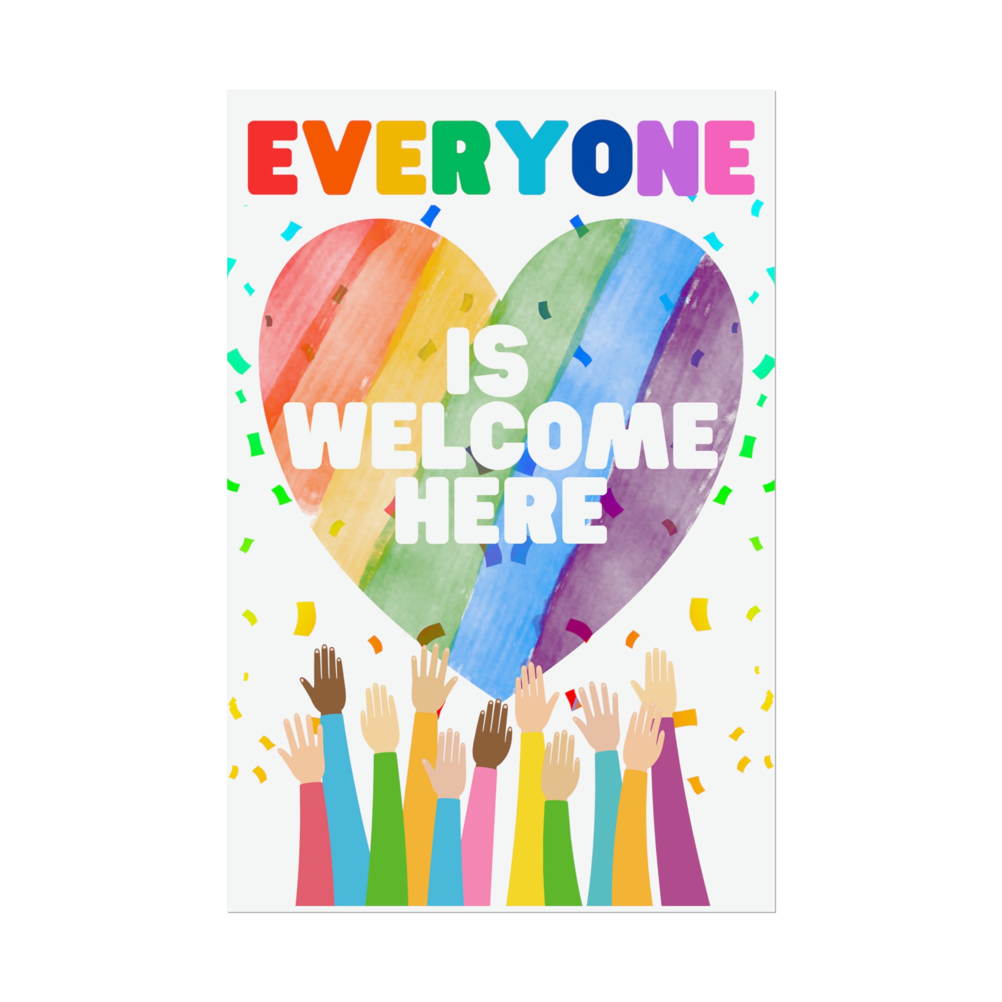 Everyone is Welcome Here Poster, Safe Space Poster, Rainbow Classroom ...