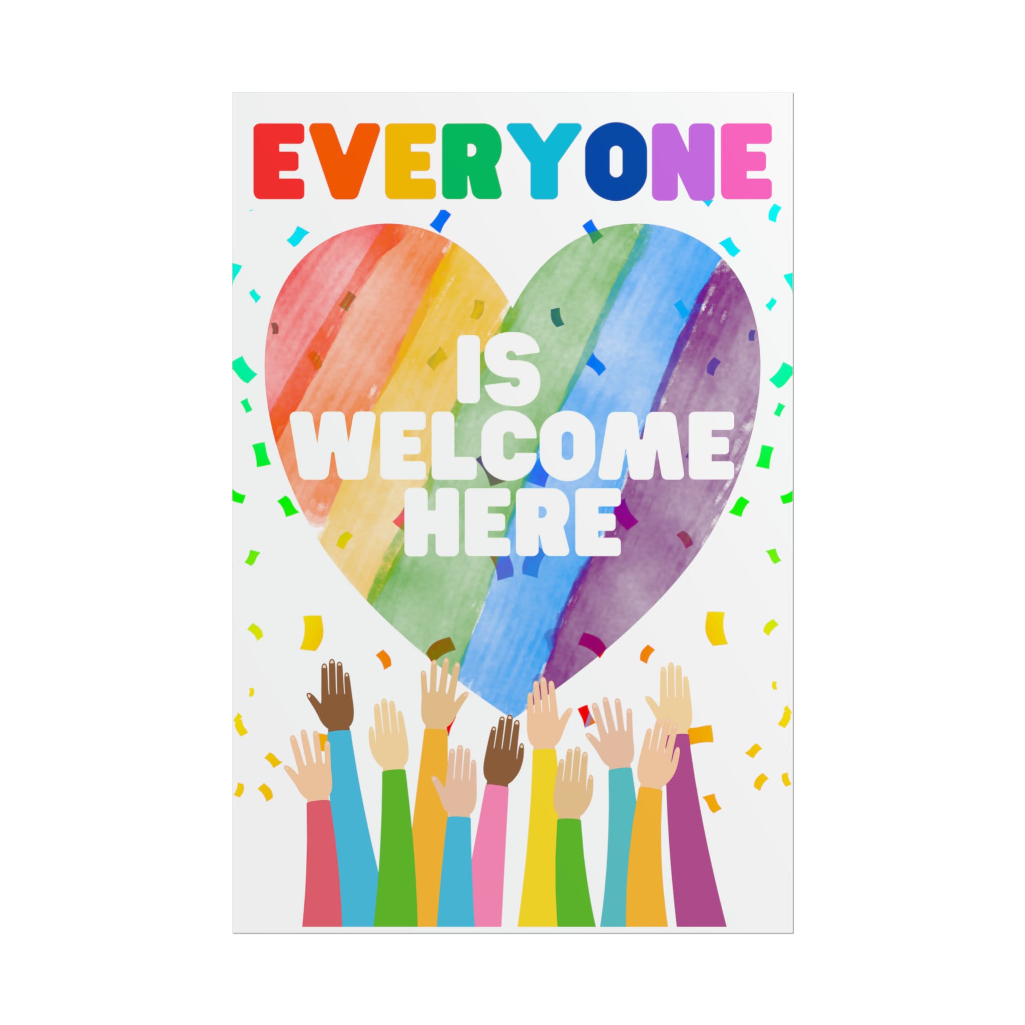 Everyone is Welcome Here Poster, Safe Space Poster, Rainbow Classroom ...