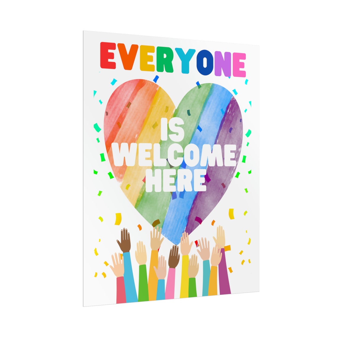 Everyone is Welcome Here Poster, Safe Space Poster, Rainbow Classroom ...
