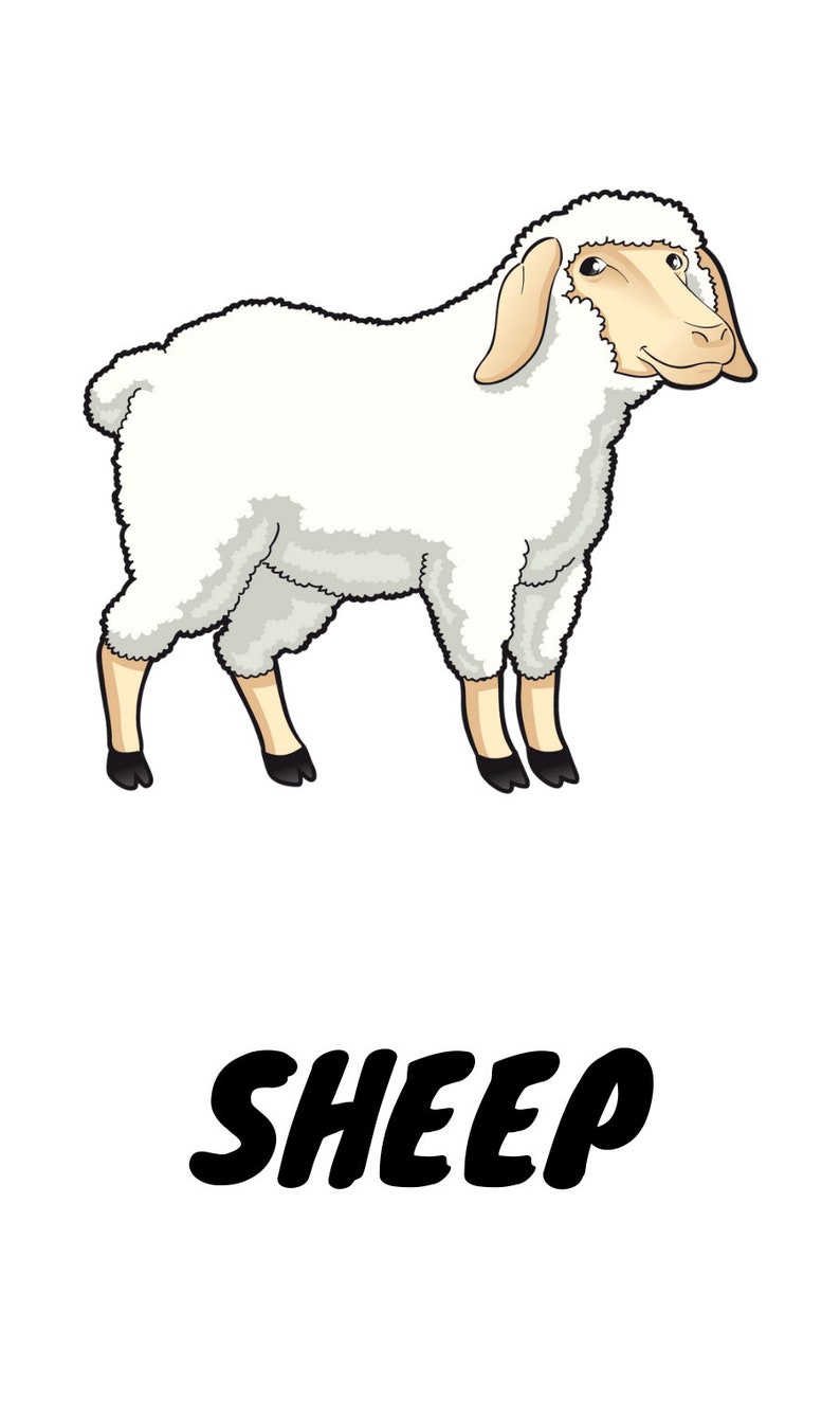 Farm Animal Flashcards, Kindergarten Preschool Printable Flashcards for ...